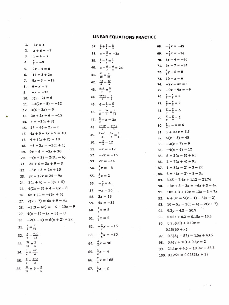 Linear Equation Review D C. Madhulata 2 | PDF