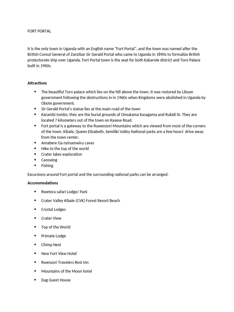 Fort Portal | PDF