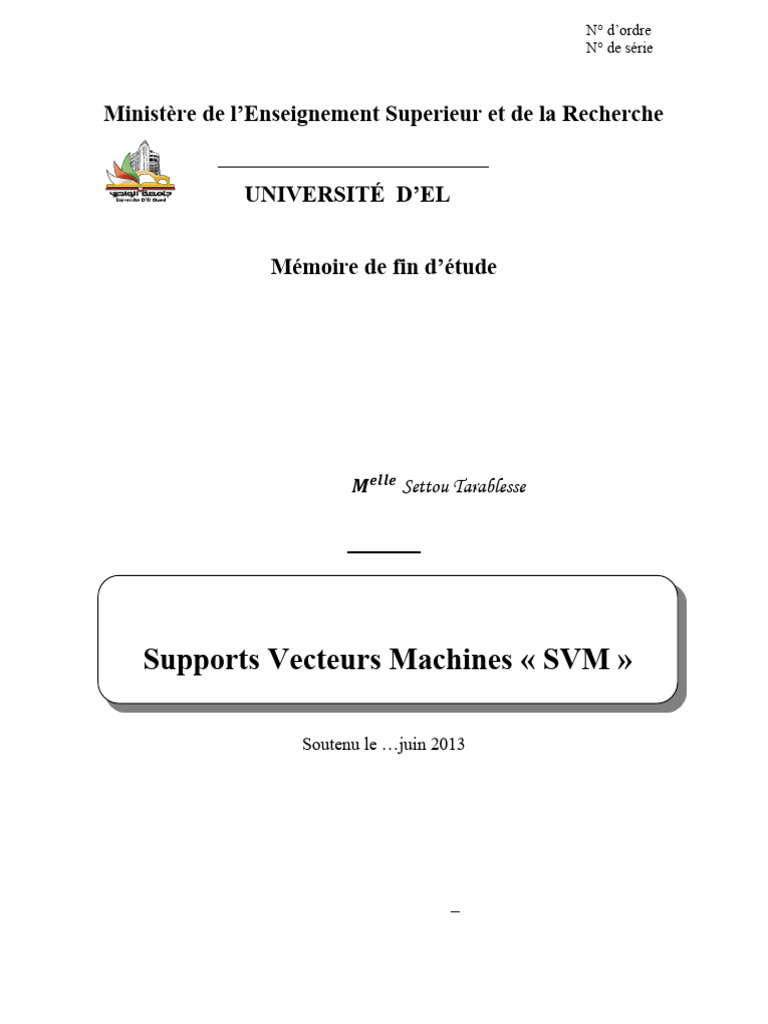 Reconnassance Du Grroupe Sanguin Par Les Supports Vecteurs Machines SVM | PDF