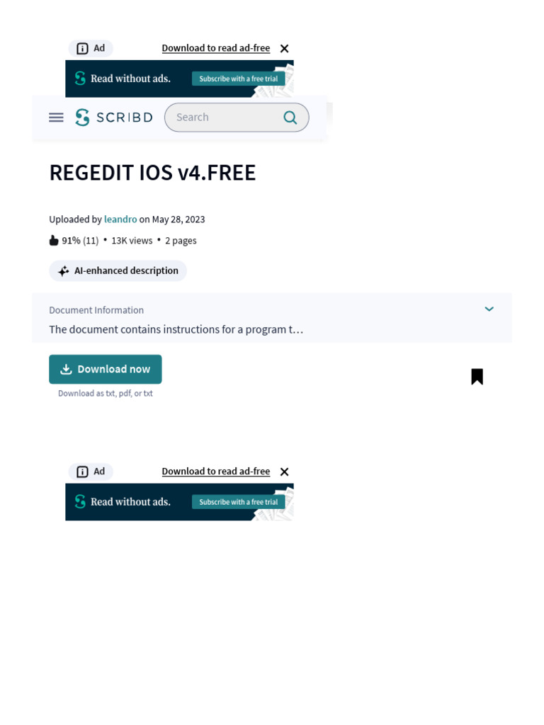 REGEDIT IOS v4.FREE - PDF - Mobile App - Mobile Phones | PDF