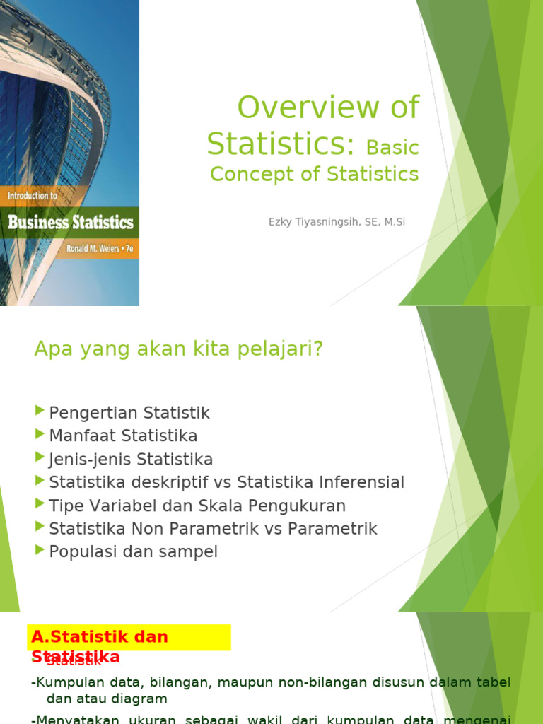 Pertemuan Ke 1 Overview of Statistics - Basic Concept of Statistics | PDF