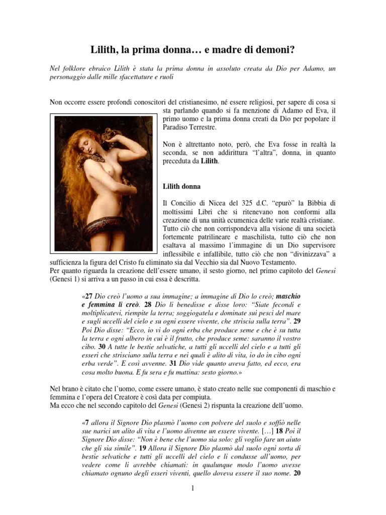 # Lilith, La Prima Donna | PDF