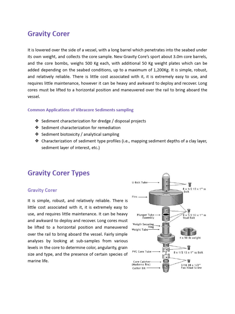 Gravity Corer | PDF | Seabed | Sediment