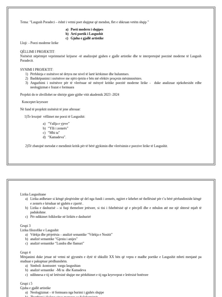 Projekti Klasa Xii 2,5 | PDF