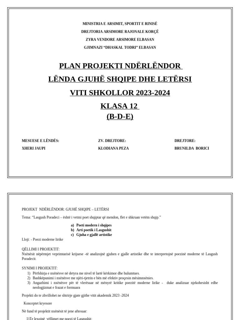 Projekti Klasa Xii | PDF