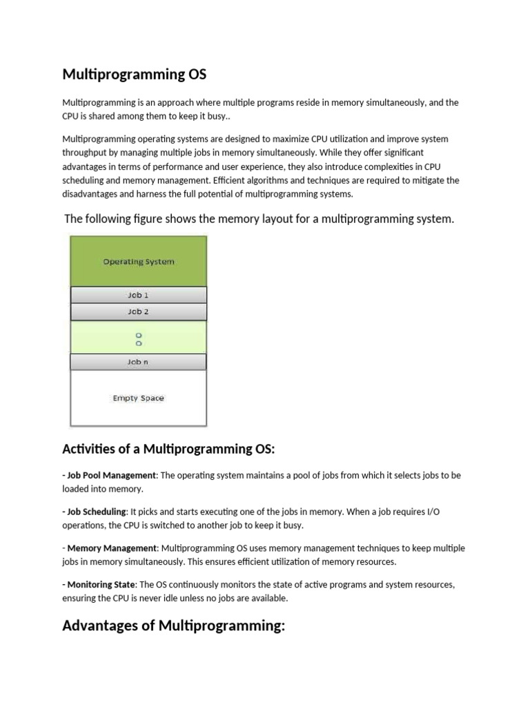 Lecture 9 - Multiprogramming OS | PDF