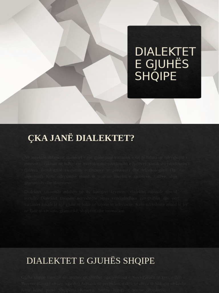 Dialektet e Gjuhës Shqipe | PDF