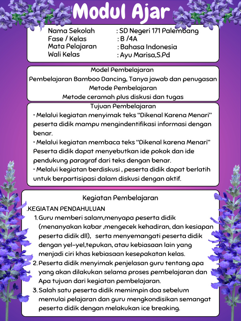 Modul Ajar B.ind Kelas 4 | PDF
