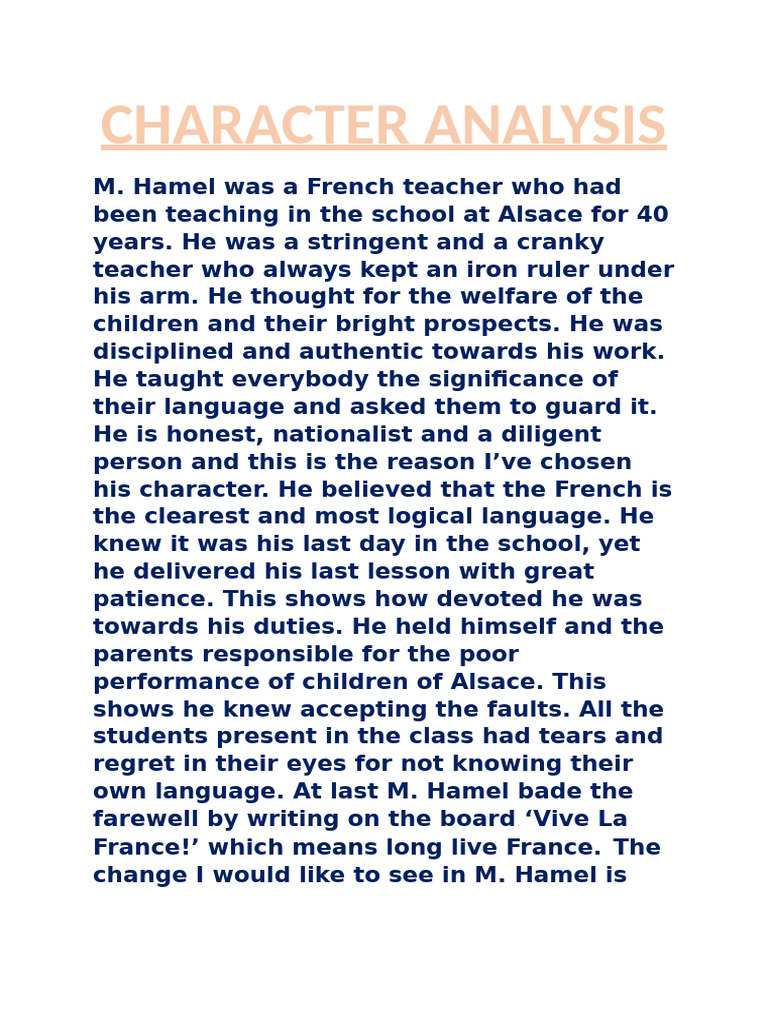 Character Analysis | PDF