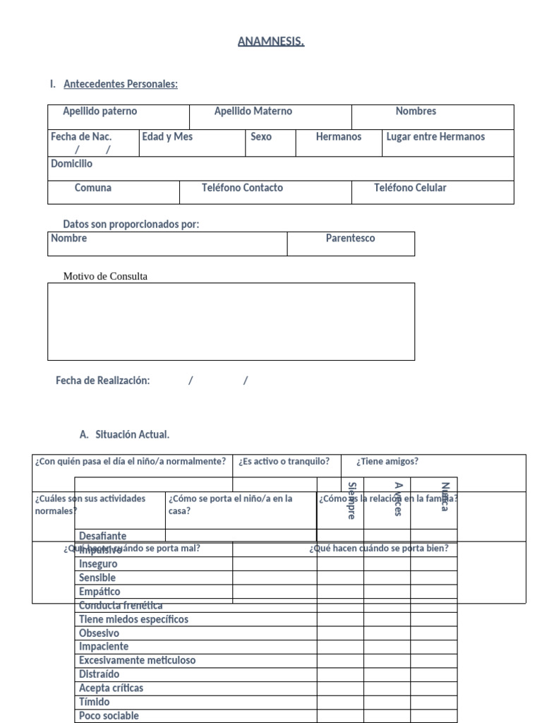 Entrevista Inicial | PDF | Sicología