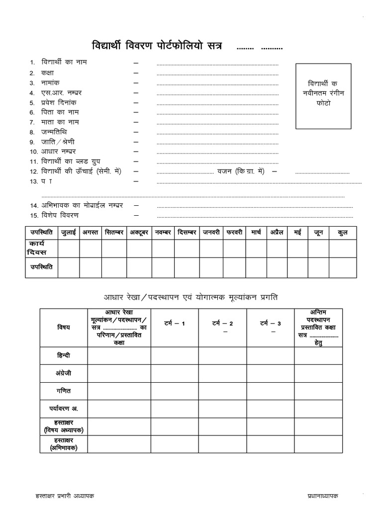 Student Portfolio Format | PDF