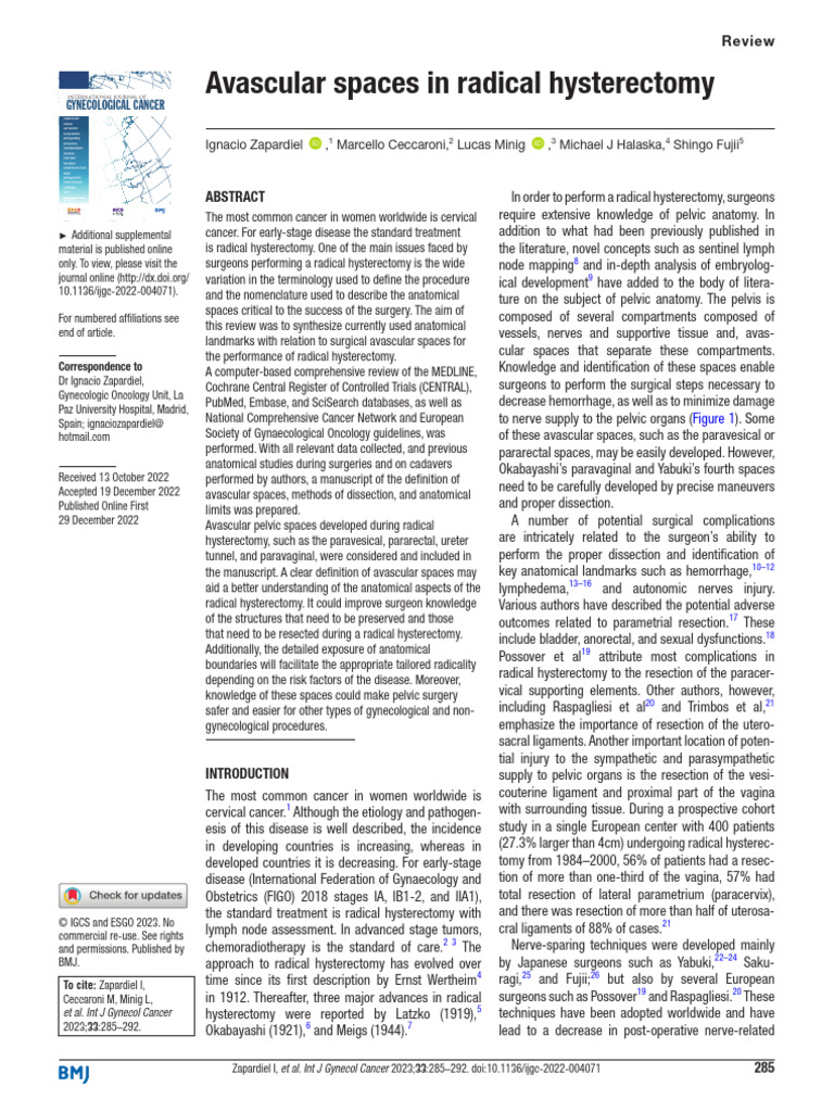 Avascular Spaces | PDF