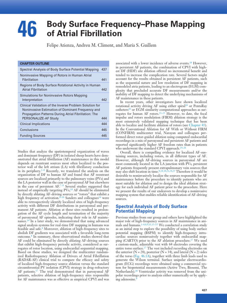 46 - Body Surface Frequency-Phase Mapping of Atrial Fibrillation | PDF