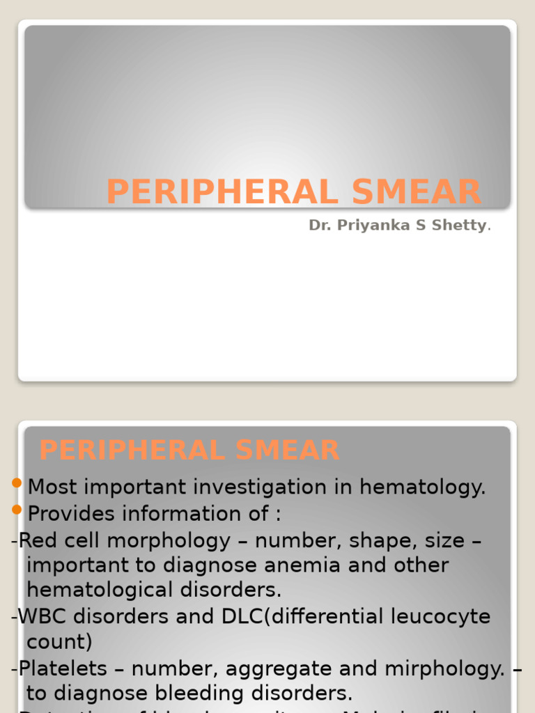 Peripheral Smear and DLC | PDF