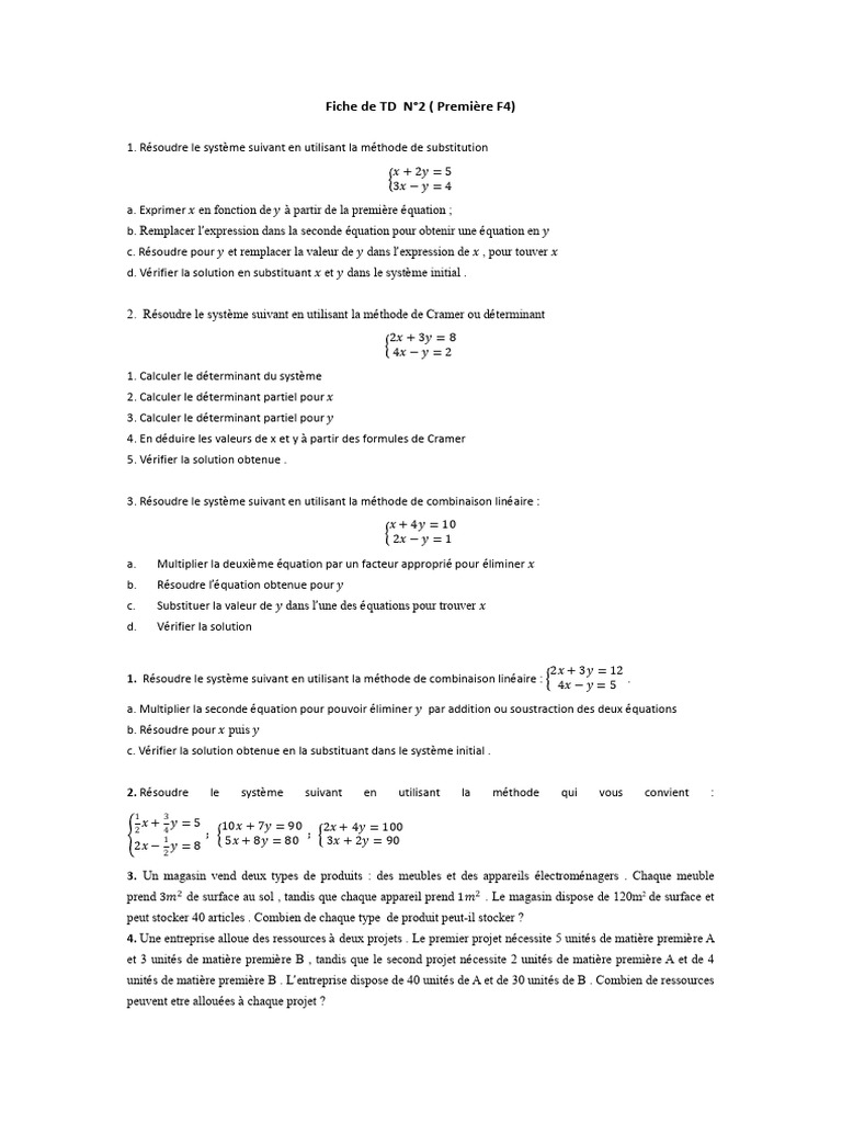 Fiche de TD N°2 PF4 | PDF