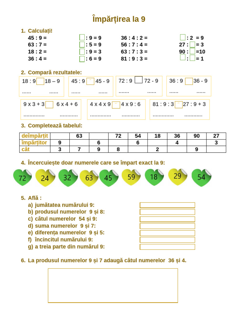 0 Impartirea La 9 | PDF