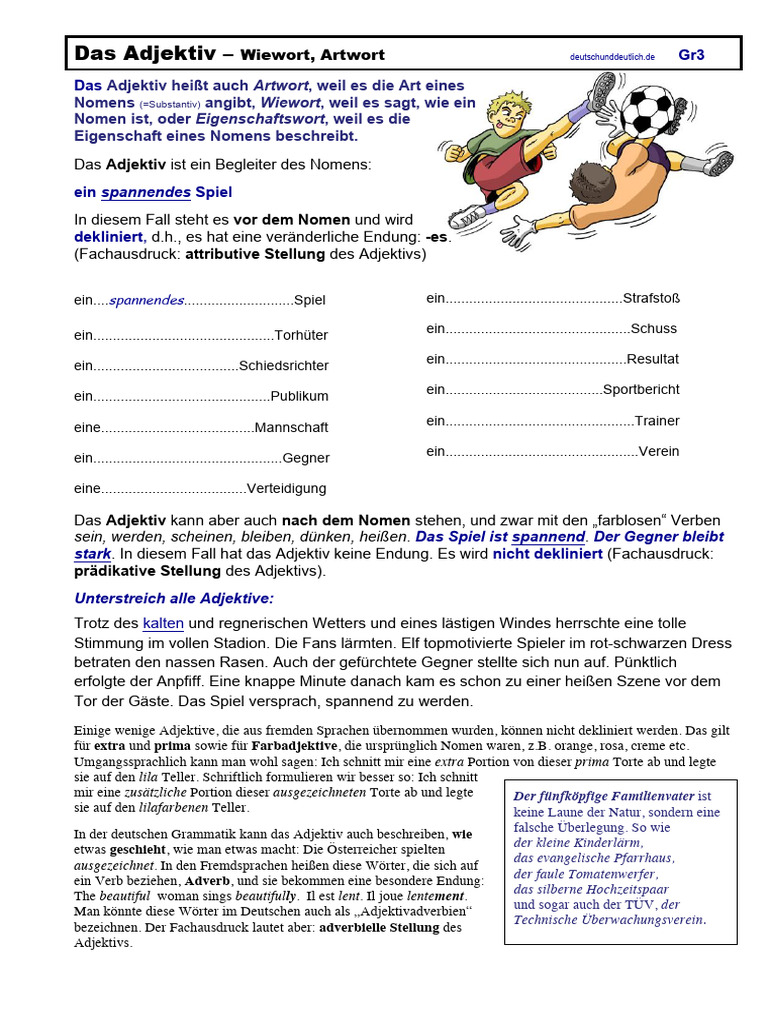 Das Adjektiv | PDF