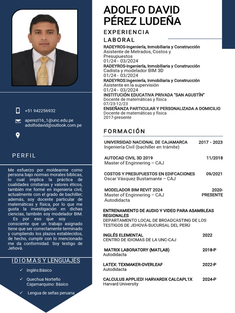 CV Portafolio Modelador Revit Simple | PDF