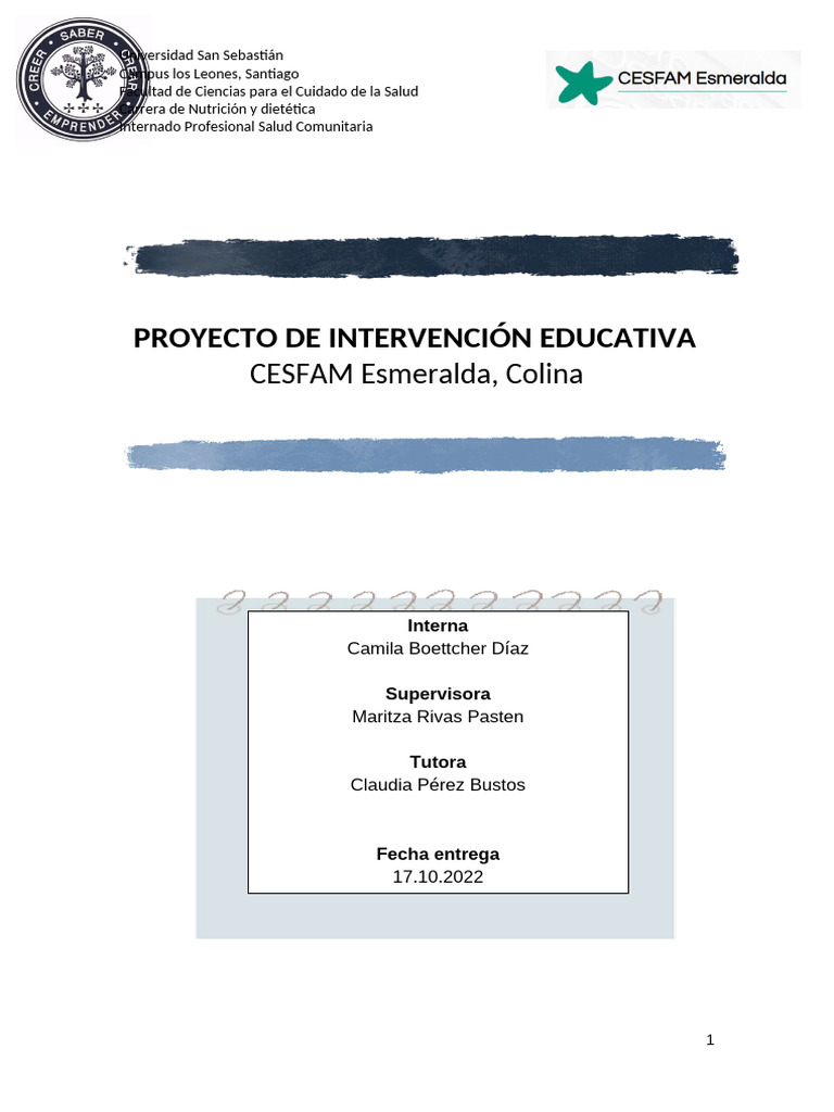 Proyecto Intervencion Educativa | PDF