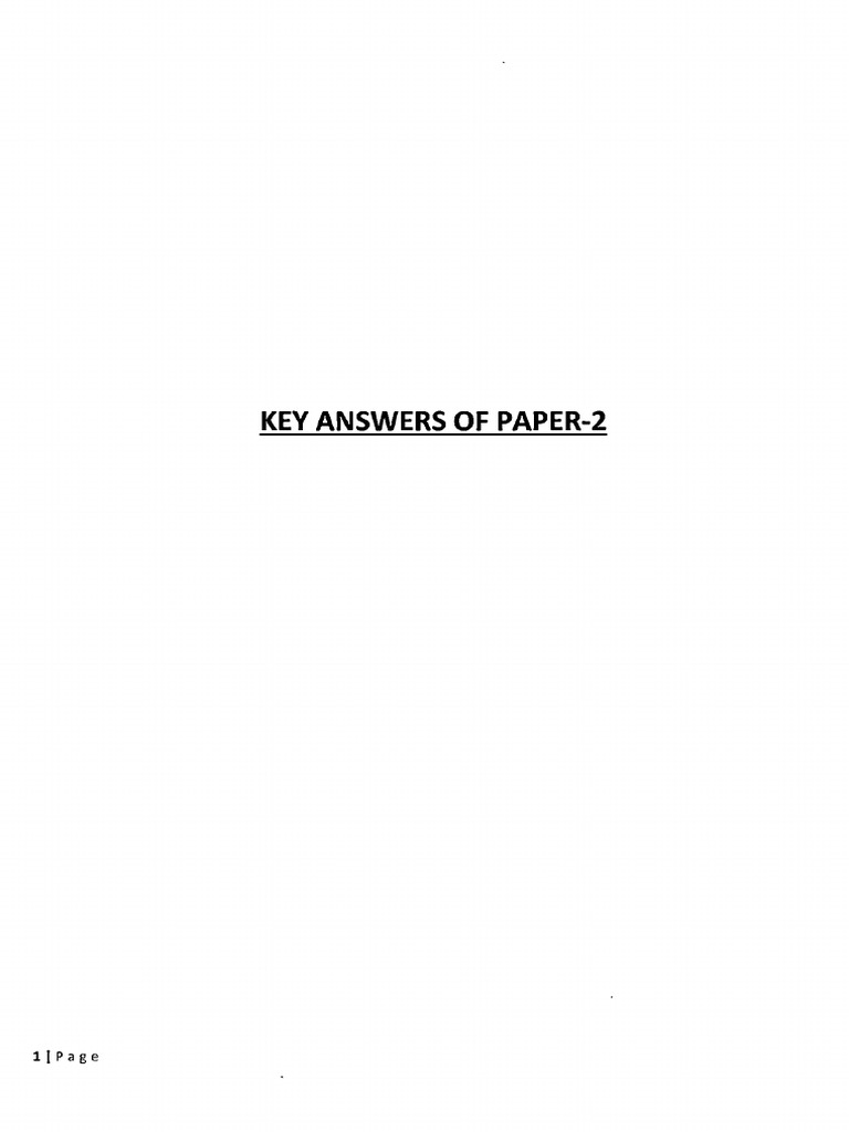 Paper2 Keyanwers | PDF