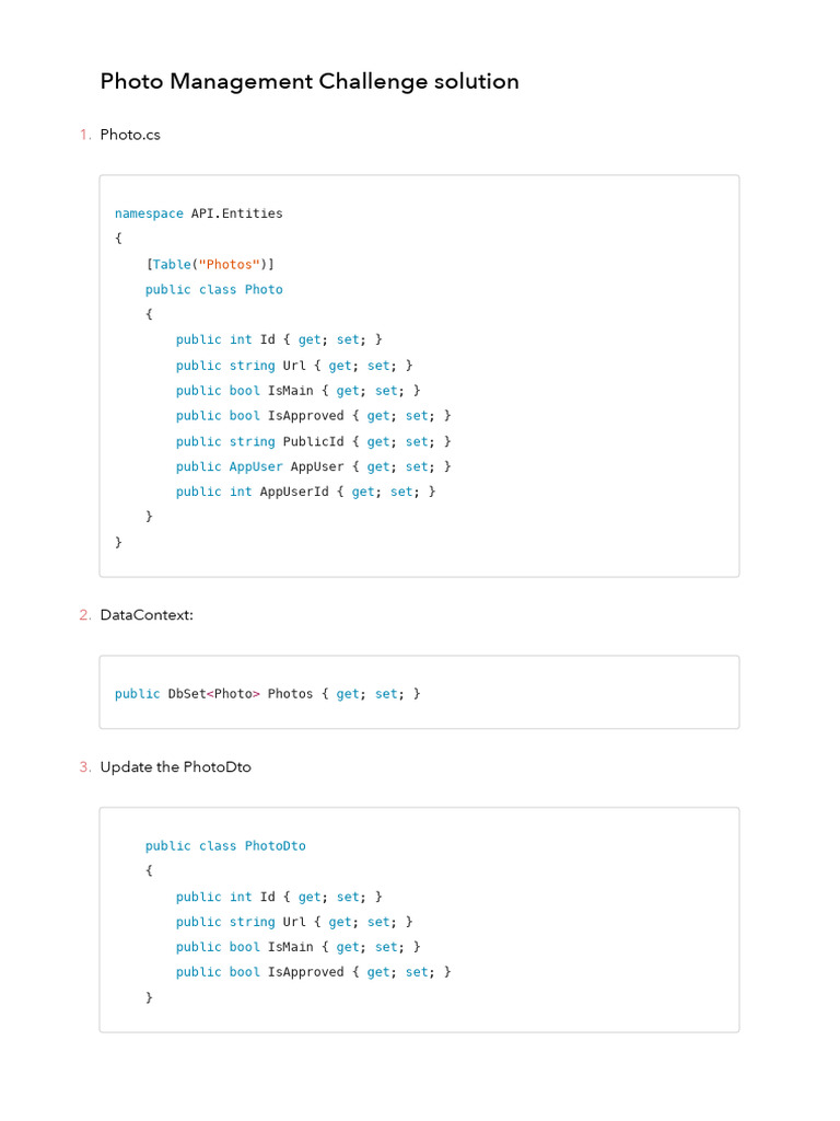 Photo Management Challenge Solution | PDF