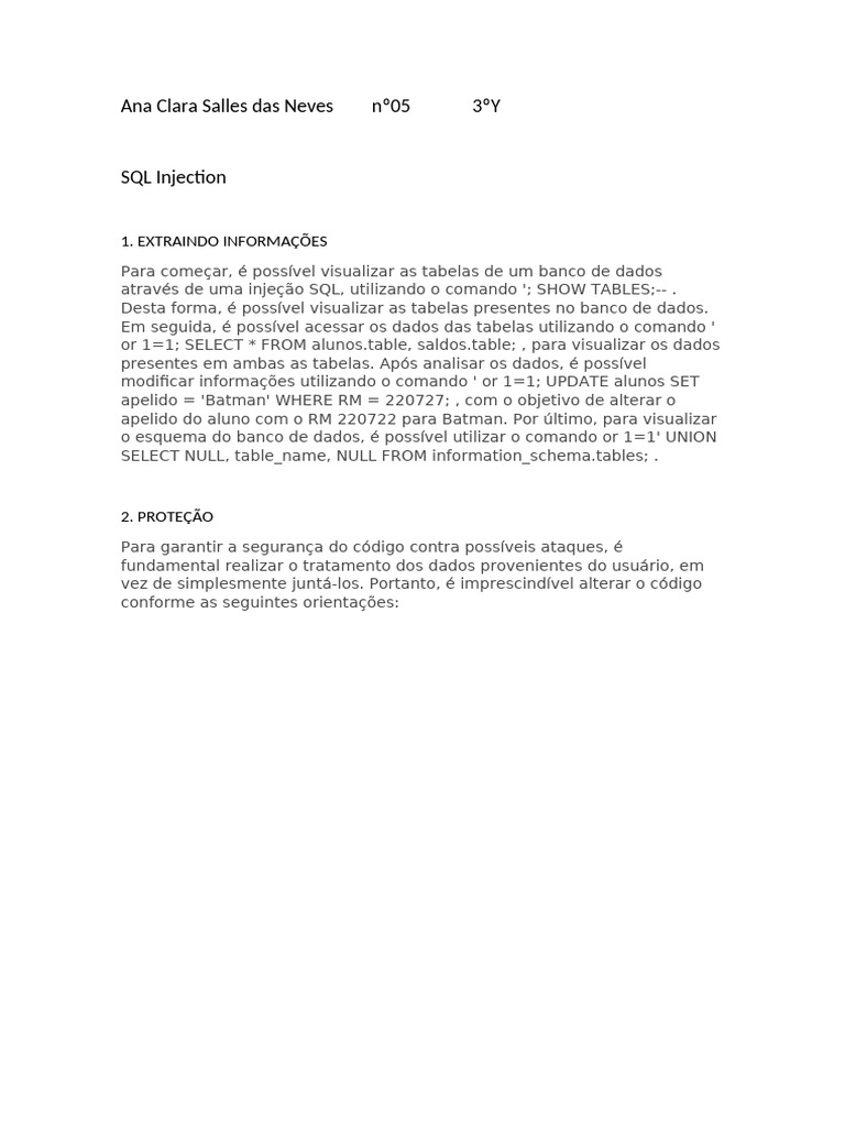 SQL Injection EDITADO | PDF