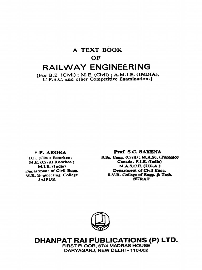 Railway Engineering Book | PDF