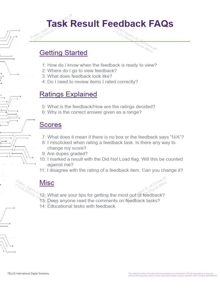 Task Result Feedback FAQs | PDF