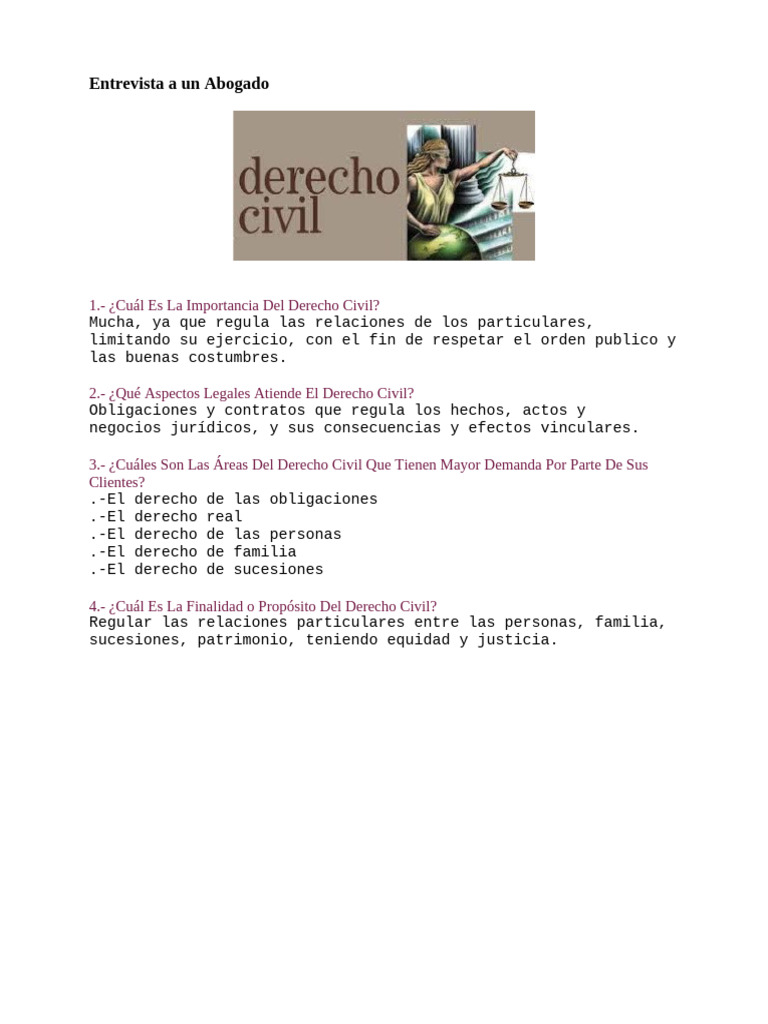 ¿Cuál Es La Importancia Del Derecho Civil | PDF