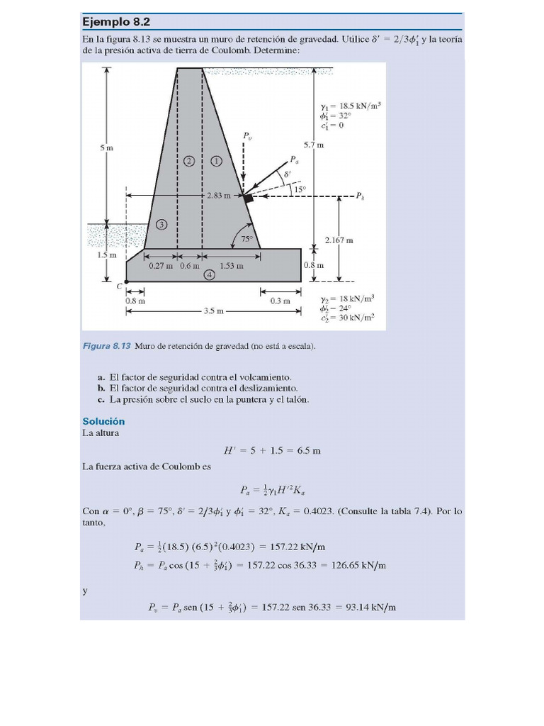 Tema IV. Tema IV. Muros de Contención. Ejemplos (Scan) | PDF