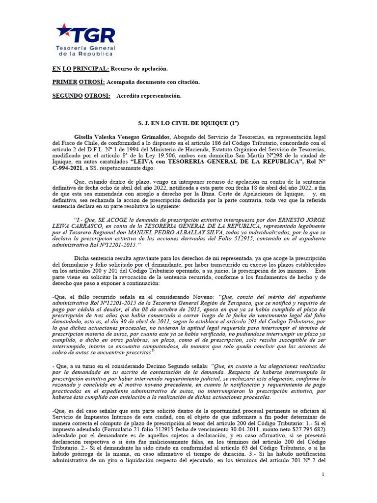 Apelación TGR | PDF