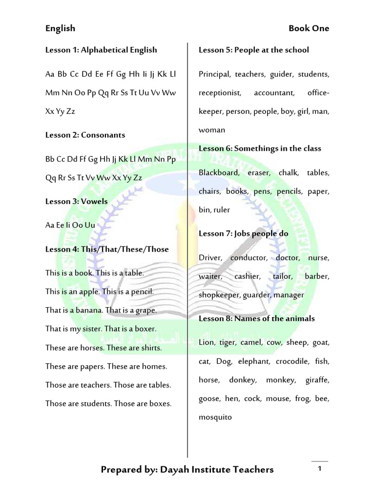 English Book One | PDF