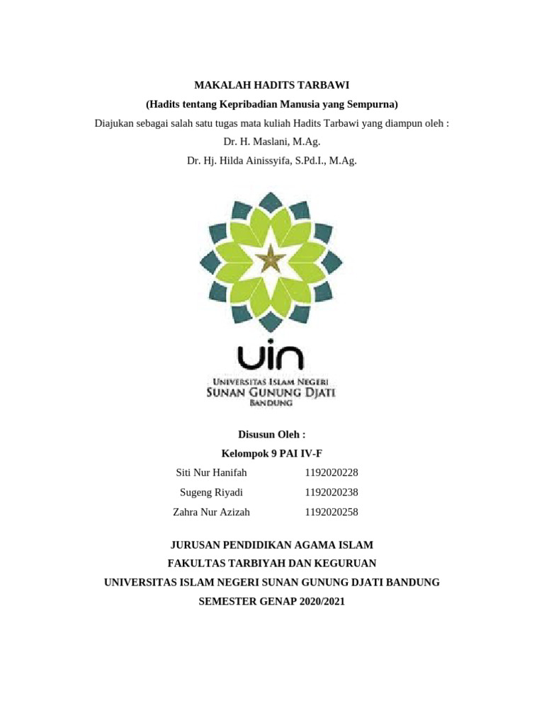 MAKALAH HADITS TARBAWI Bismillah | PDF