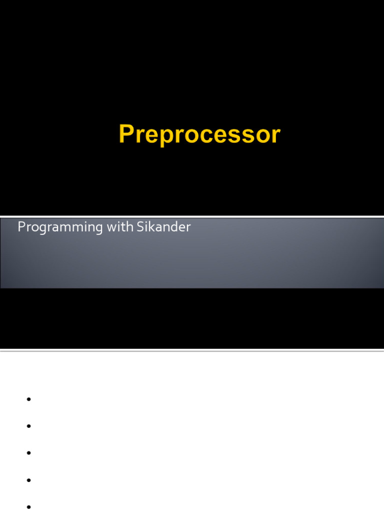 5 Preprocessor | PDF 5 Preprocessor | PDF