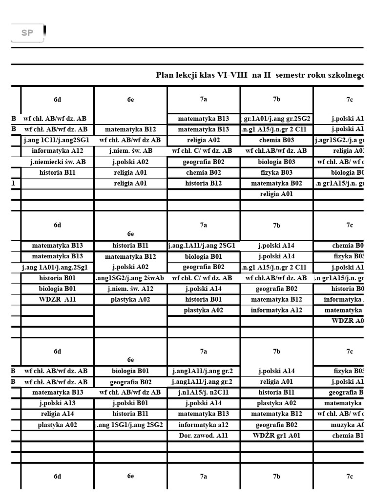 Plan Klas 2024 25 | PDF