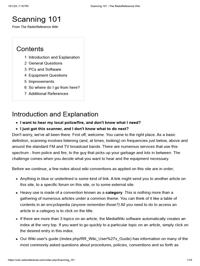 Scanning 101 - The RadioReference Wiki | PDF