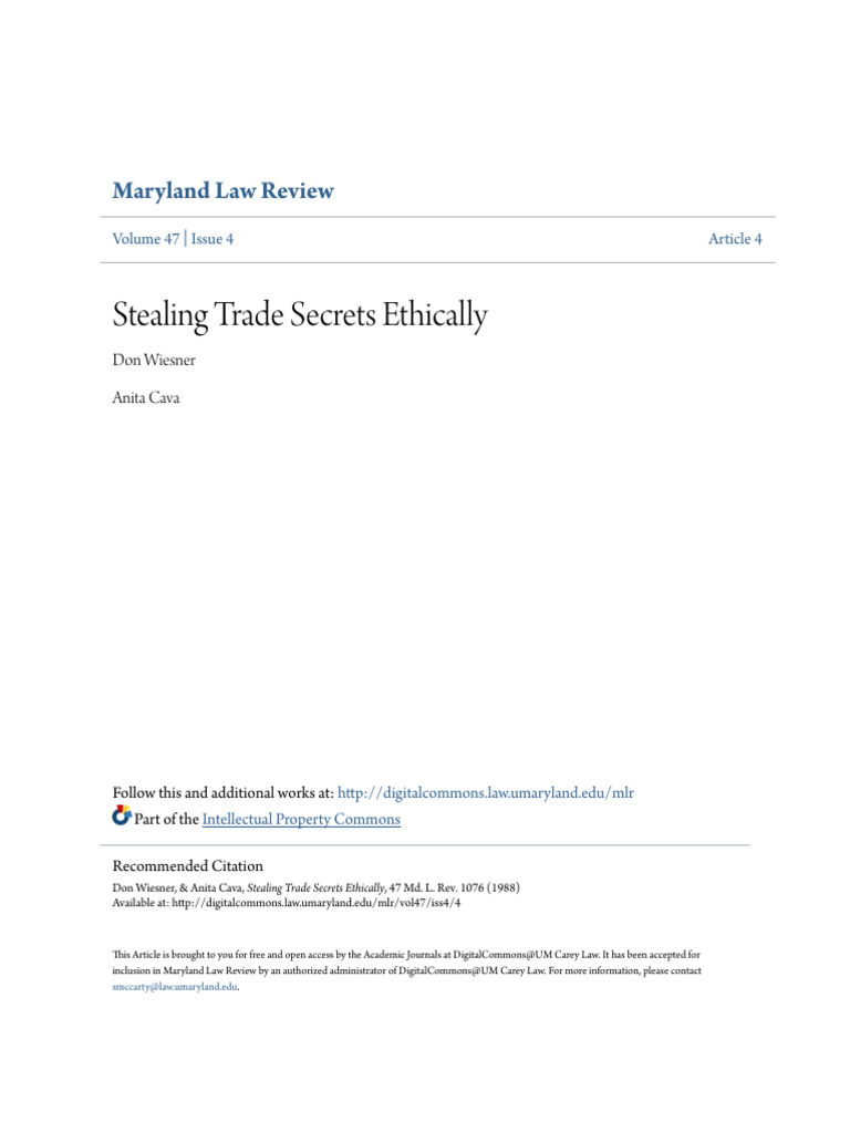 Intellectual Property Law | PDF | Trade Secret | Tort