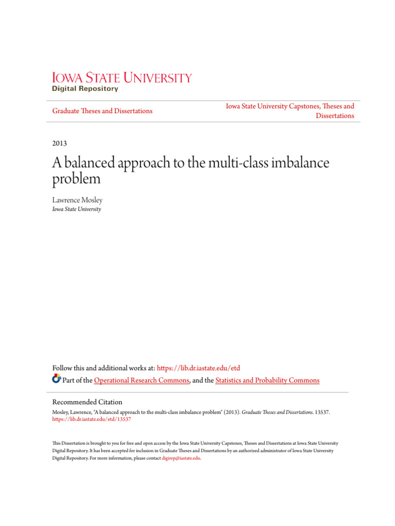 A Balanced Approach To The Multi-Class Imbalance Problem | PDF