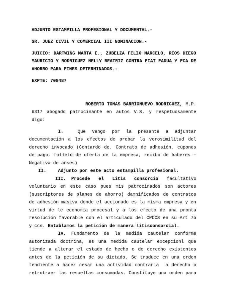 Adjunto Estampilla Profesional y Documental Dartwig | PDF