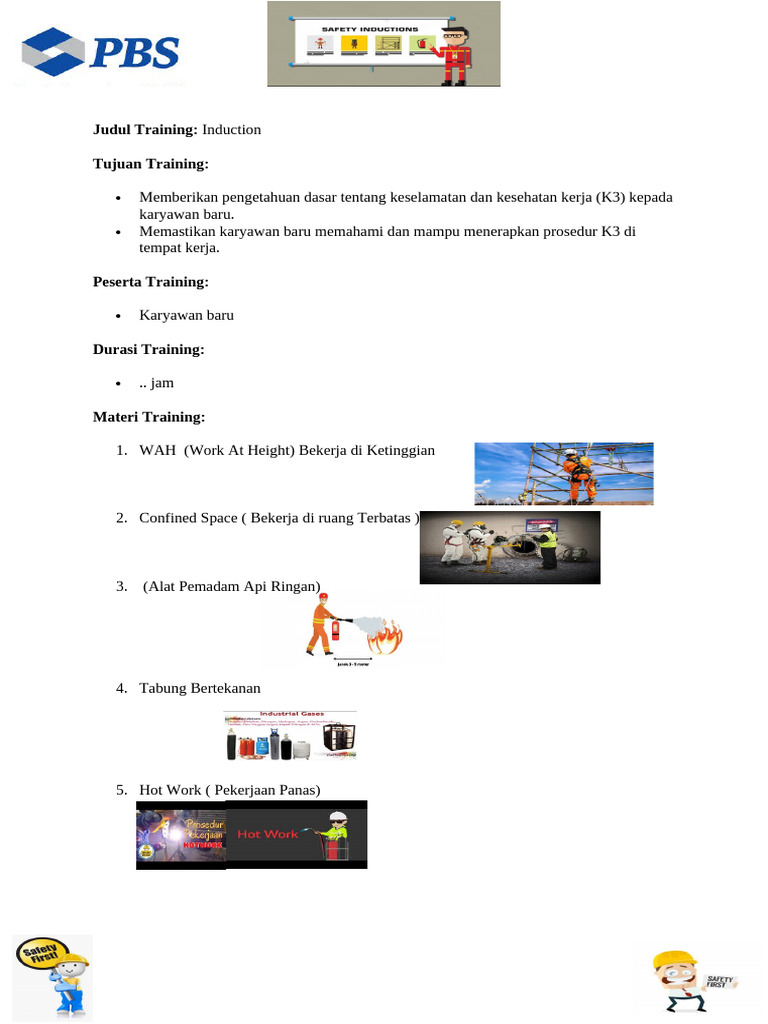 Safety Induction PT. PBS | PDF