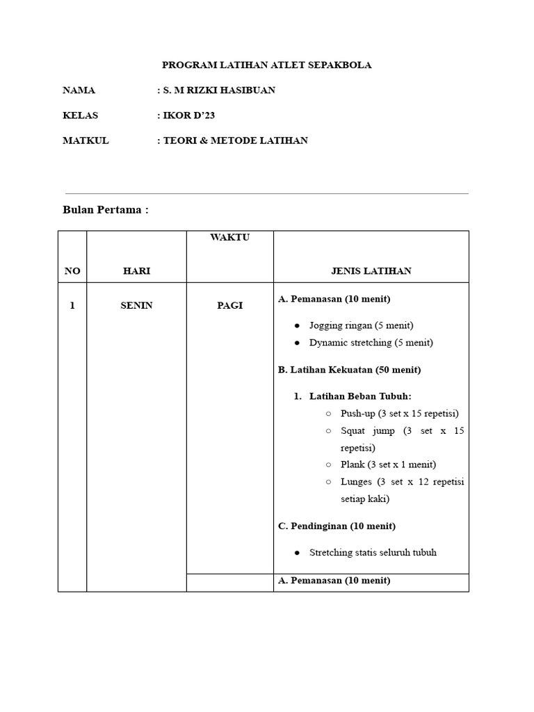 Program Latihan (S. M Rizki) | PDF | Weight Training | Strength Training