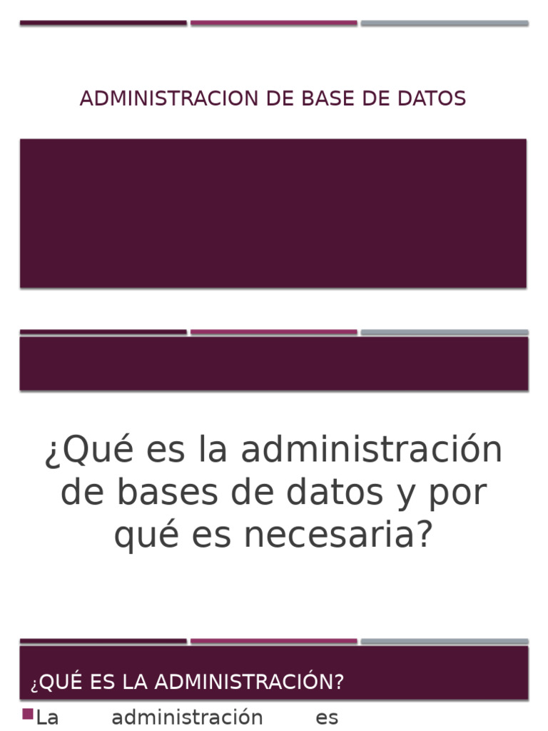 Qué Es La Administración de Bases de Datos y Su Importancia | PDF ...