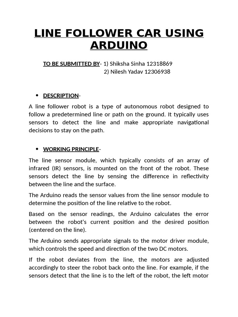 Line Follower Car Using Arduino | PDF