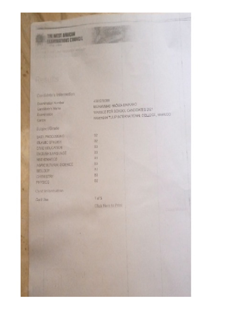 O Level Results | PDF