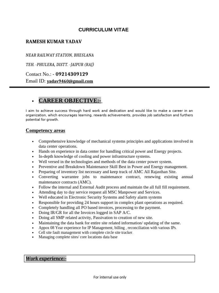 Ramesh Yadav Resume | PDF | Computing