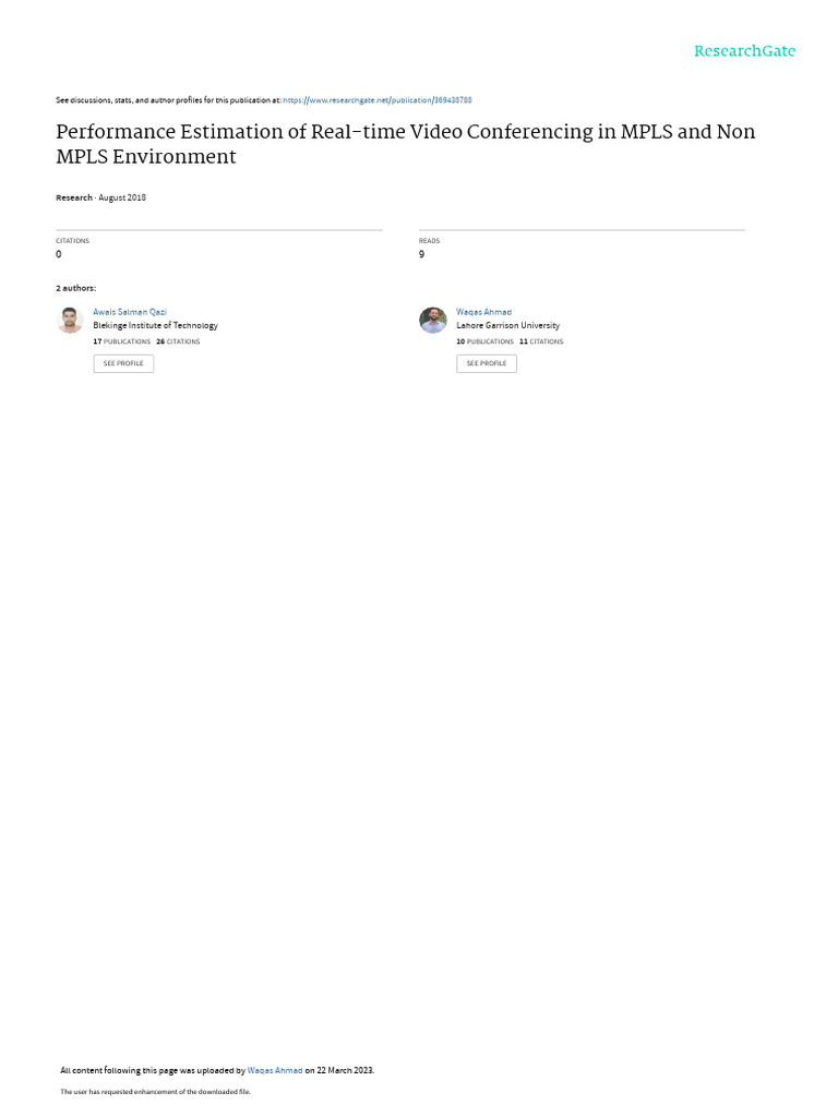Performance Estimation 2018 | PDF