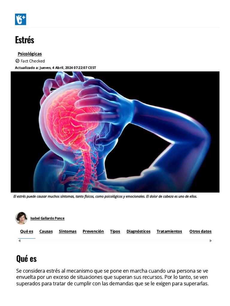 Estrés - Síntomas, Tratamientos, Qué Es, e Información | PDF