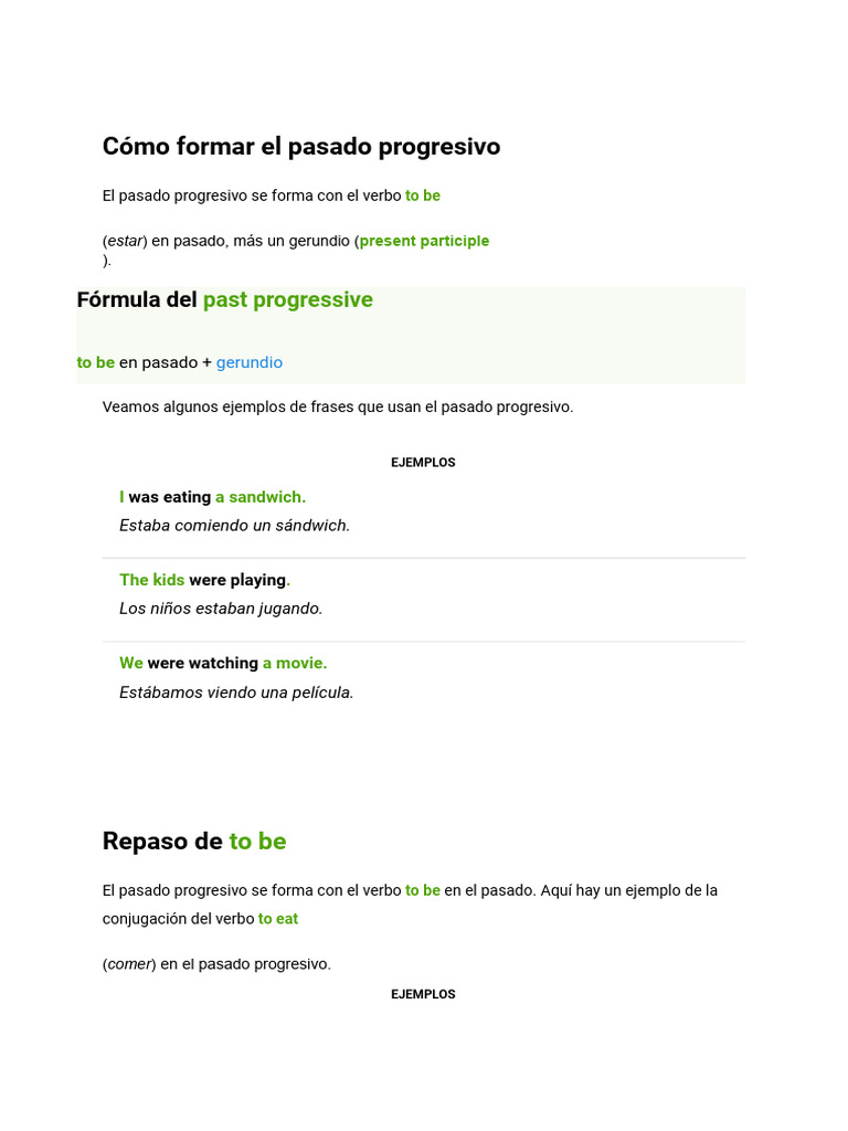 Cómo usar el pasado progresivo en inglés | PDF | Semantic Units