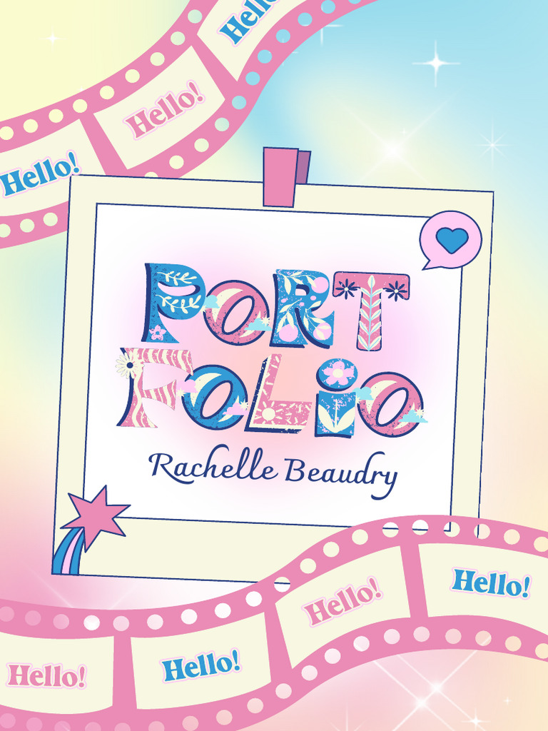 Colorful Retro Dreamy Portfolio Cover A4 Document | PDF