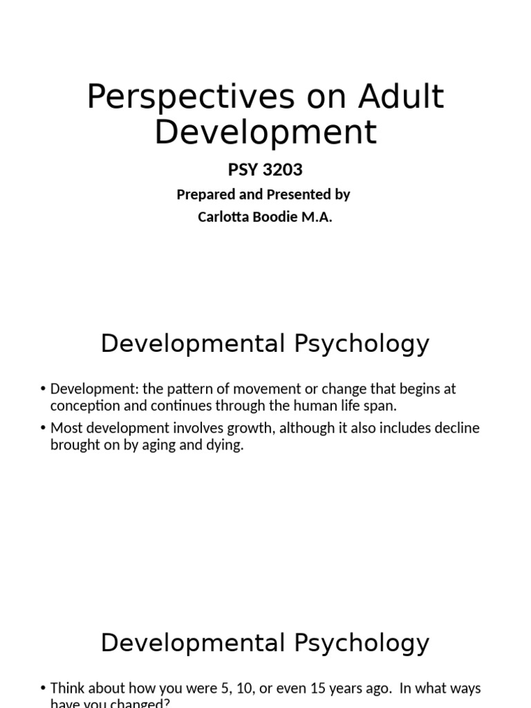 PSY 3203 Perspectives On Adult Development | PDF